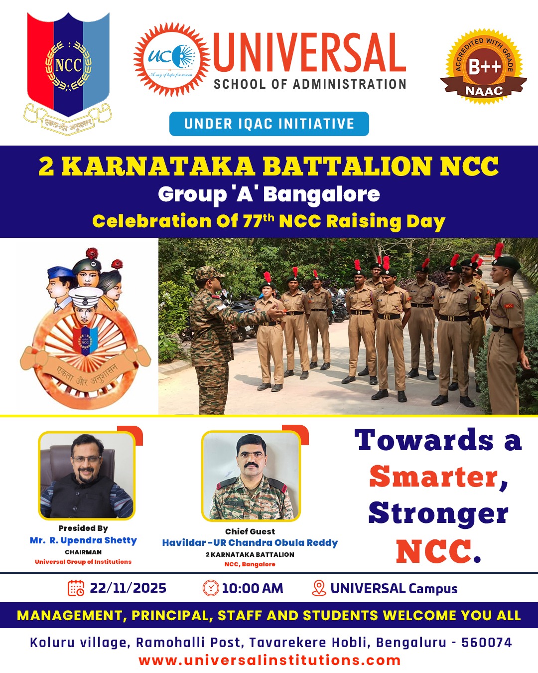NCC Raising Day Celebration with Cadets and Dignitaries - Universal ...