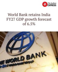 World Bank India FY27 GDP Impact of Tariffs